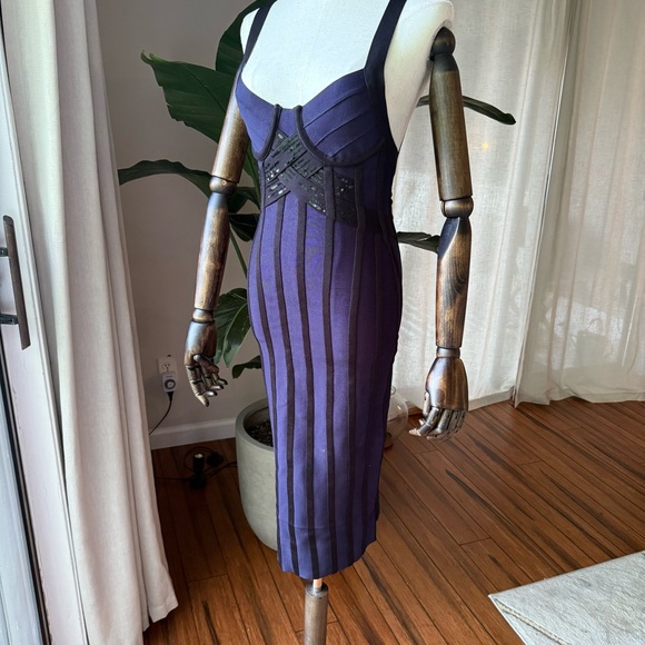 Herve Leger | Dresses | Nwt Herve Leger Xs Bandage Bodycon Midi Dress ...